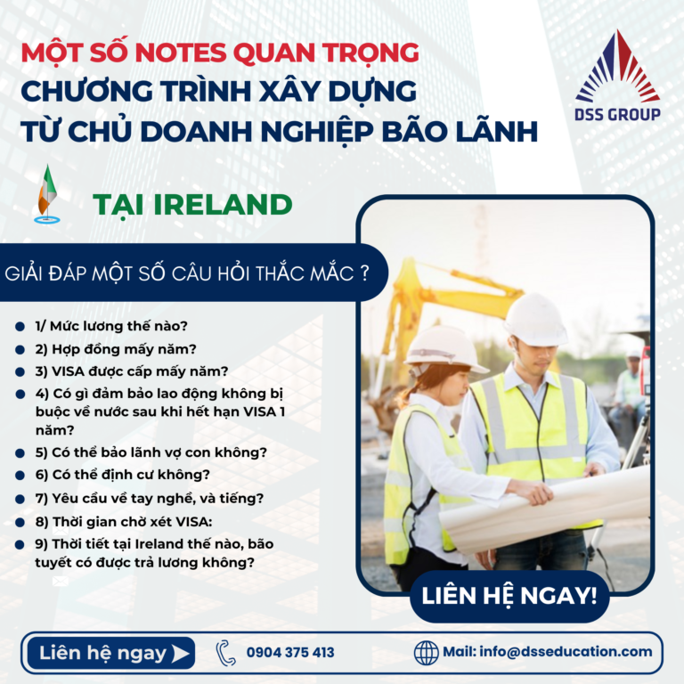 MỘT SỐ NOTES QUAN TRỌNG CHO CHƯƠNG TRÌNH XÂY DỰNG IRELAND TỪ CHỦ DOANH ...